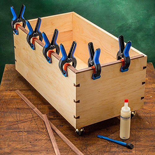 Medium Spring Clamps (Pair) β Easy Squeeze Bandy Clamps Woodworking for Thinner Stock, & Delicate Moldings β One-Handed Operation Medium Clamps β Easy to Grip Nylon Hand Clamps w/Fiberglass