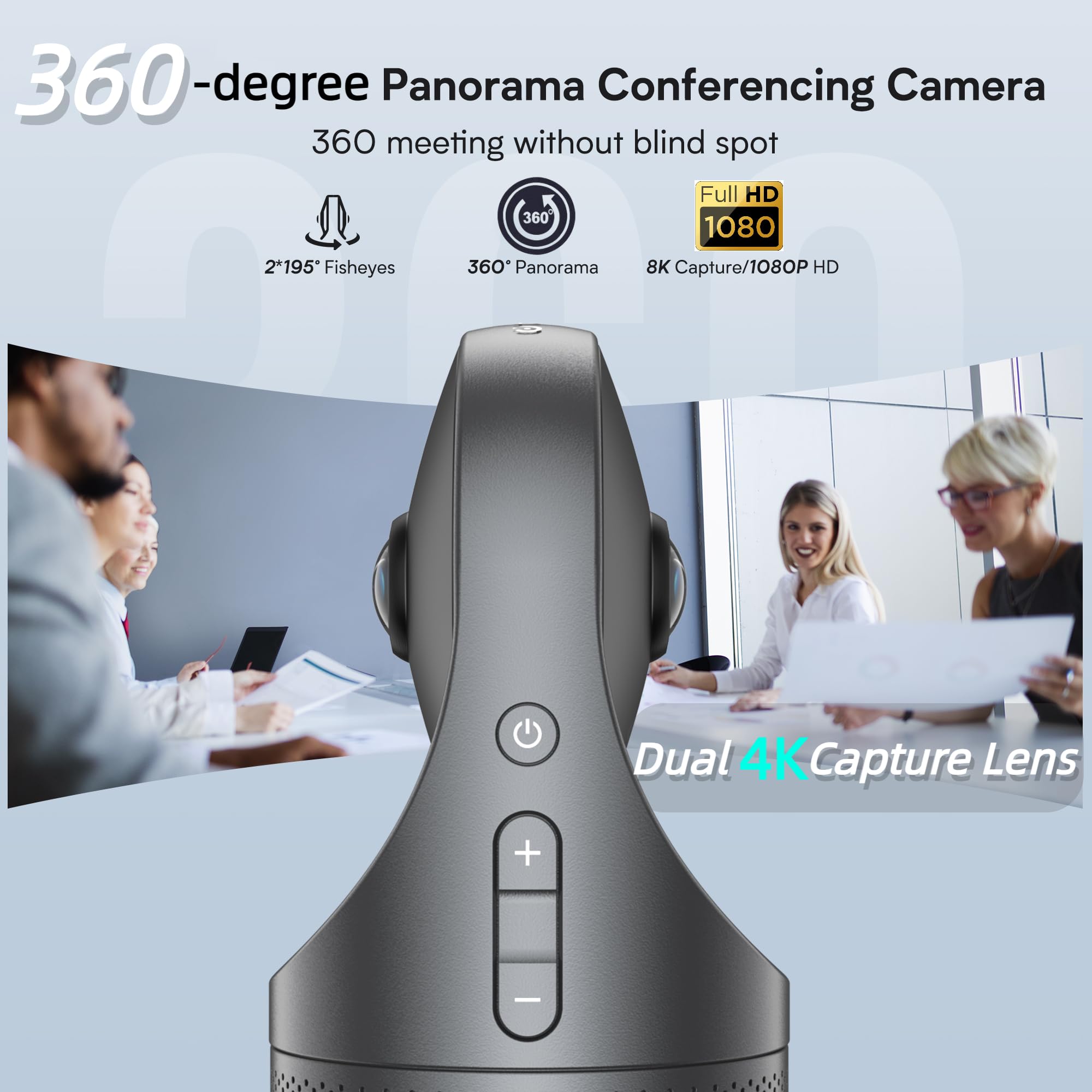 KanDao Meeting Pro 360 Video Conference Camera, 4-in-One AI Smart Tracking Video Conferencing System, Works on Microsoft Teams, Zoom, Google Meet, Skype etc, Hybrid Meeting Room Zooming Camera
