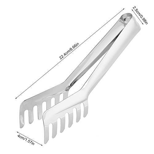 Spaghetti Tongs - Kitchen Pasta Tongs Stainless Steel Comb Shaped Tongs, Noodles Pasta Clip Kitchen Cooking Tool (8 inchs)