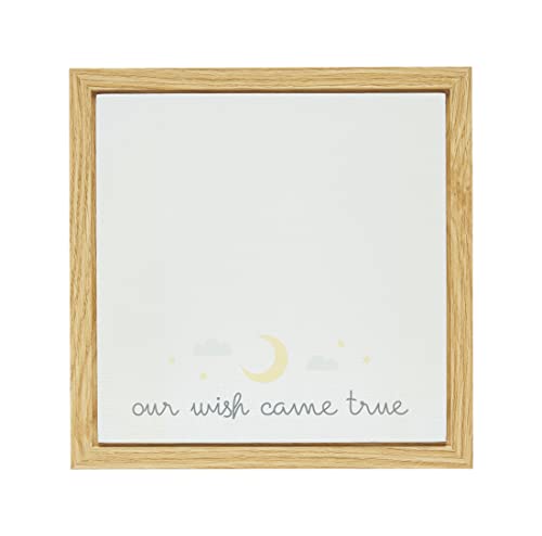 Kate & Milo Baby's Print Framed Canvas, Baby Handprint or Footprint Art, DIY Baby Keepsake Frame, Modern Neutral Nursery Décor, Our Wish Came True