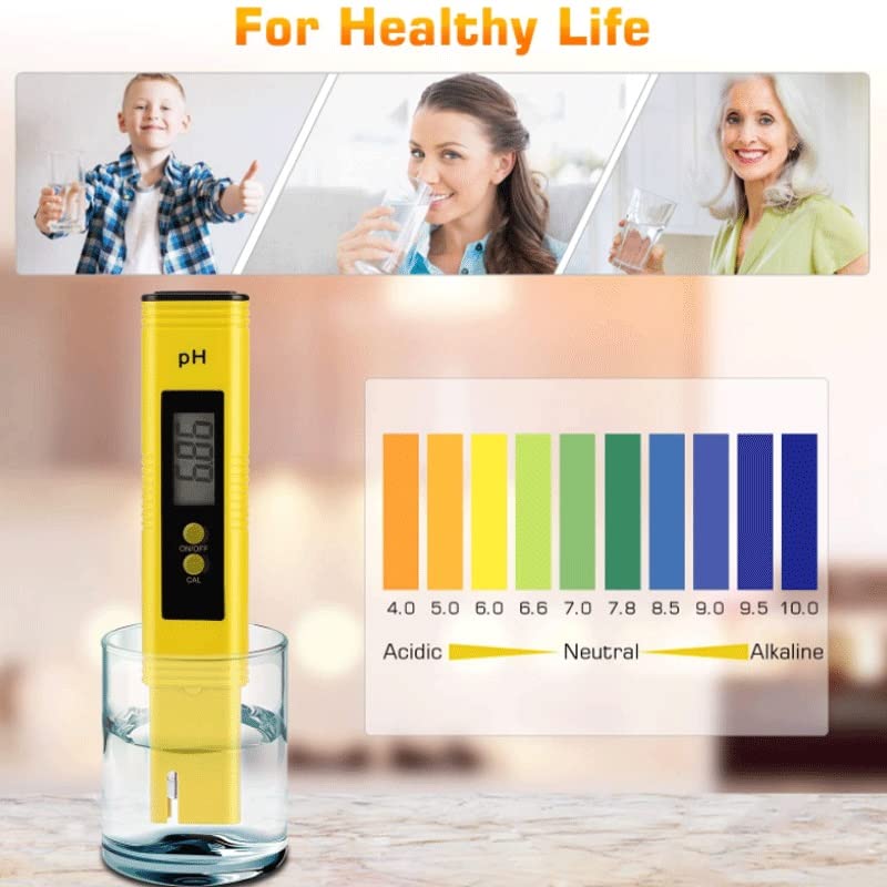 LHLLHL PH Meter 0.01 High Precision for Water Quality Tester with 0-14 Measurement Range Suitable Aquarium Swimming Pool