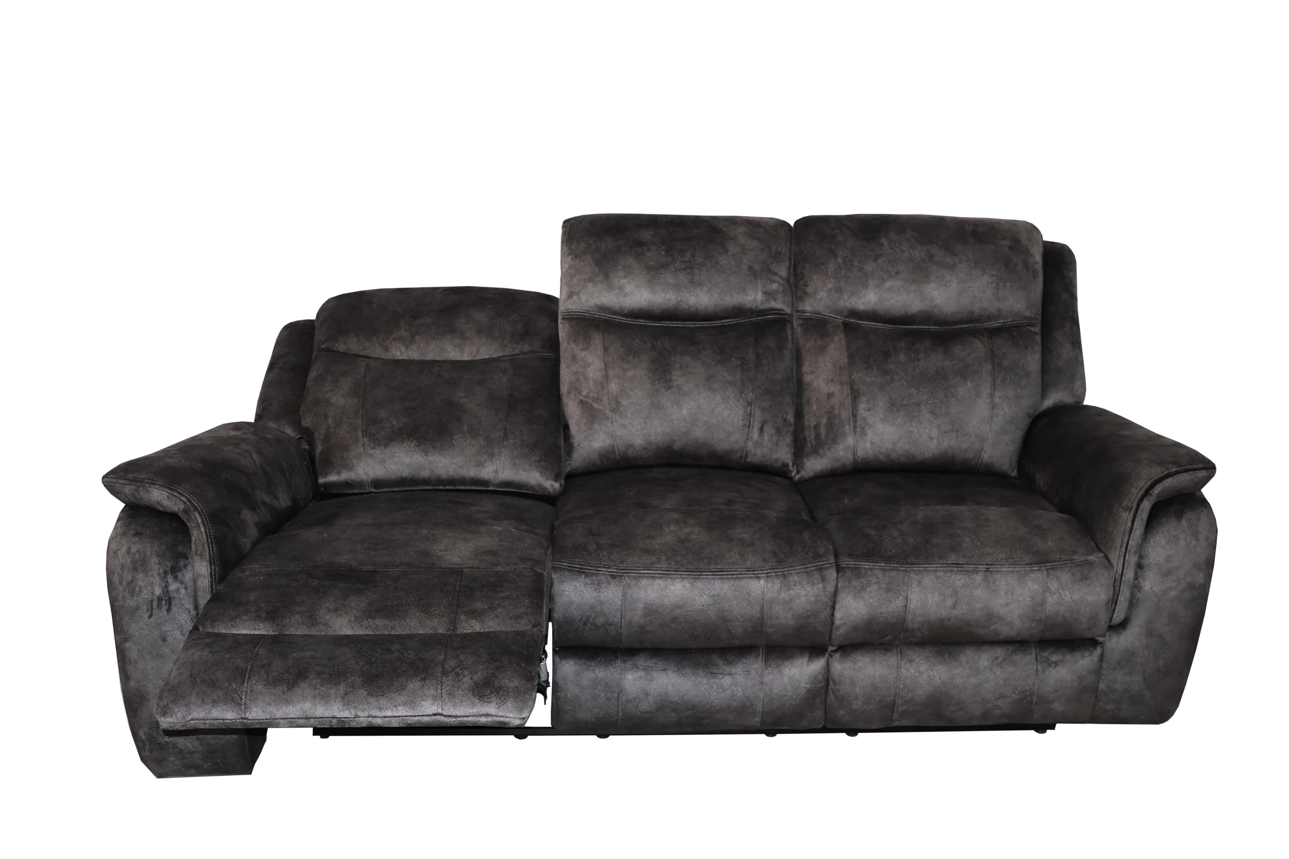 New Classic Furniture Park City Polyester Manual Sofa with Dual Recliner, Slate