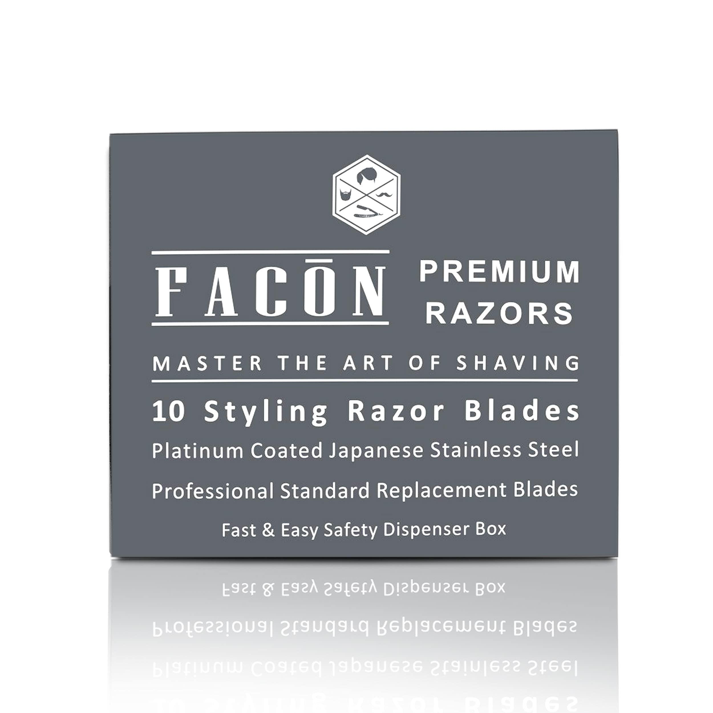 Facón Professional Hair Styling Thinning Texturizing Cutting Razor Replacement Blades - 10 Count
