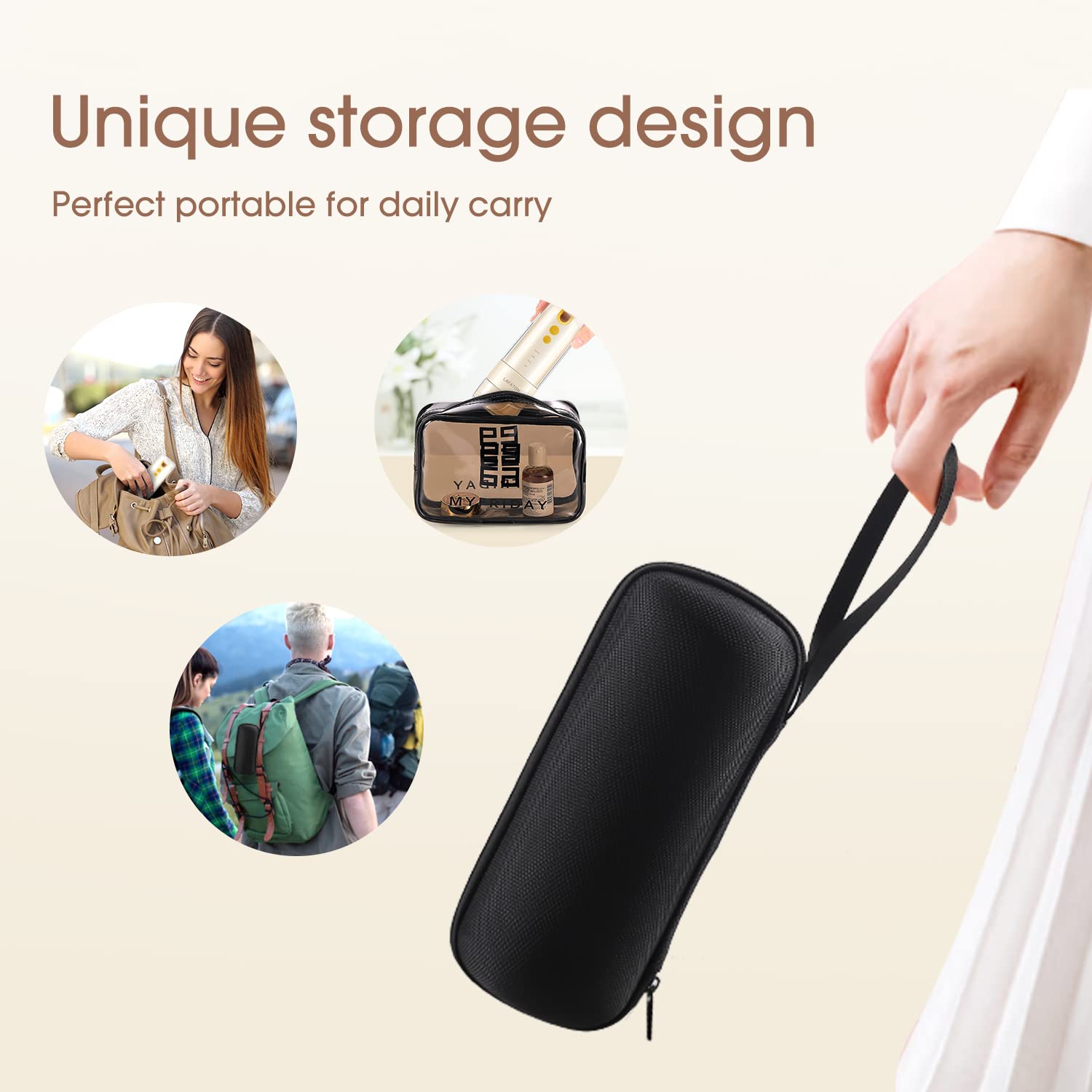 LAFATON Water Flosser Professional for Teeth,Designed for Travel Portable Oral Irrigator,4 Cleaning Modes & 4 Replacement Tips,Electric Rechargeable Teeth Cleaner with Travel Bag