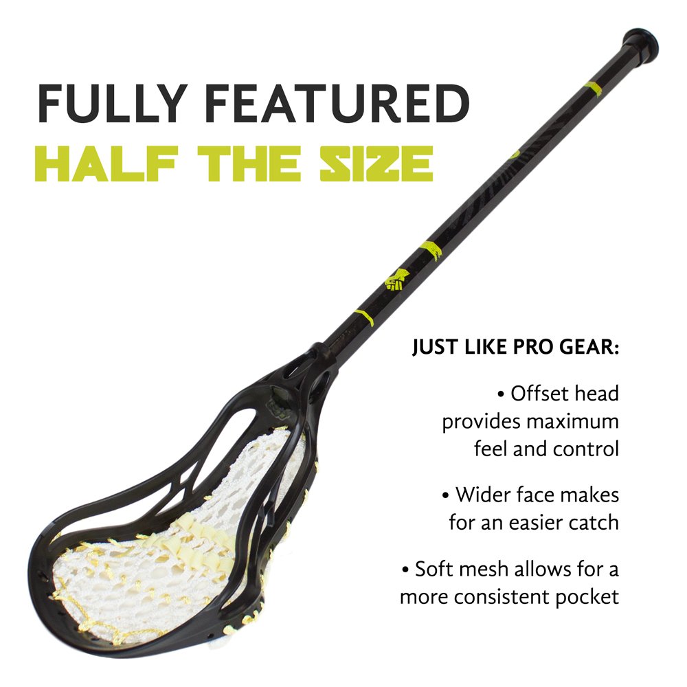Domination 33" Indoor/Outdoor Lacrosse Mini Stick by Crown Sporting Goods, Black