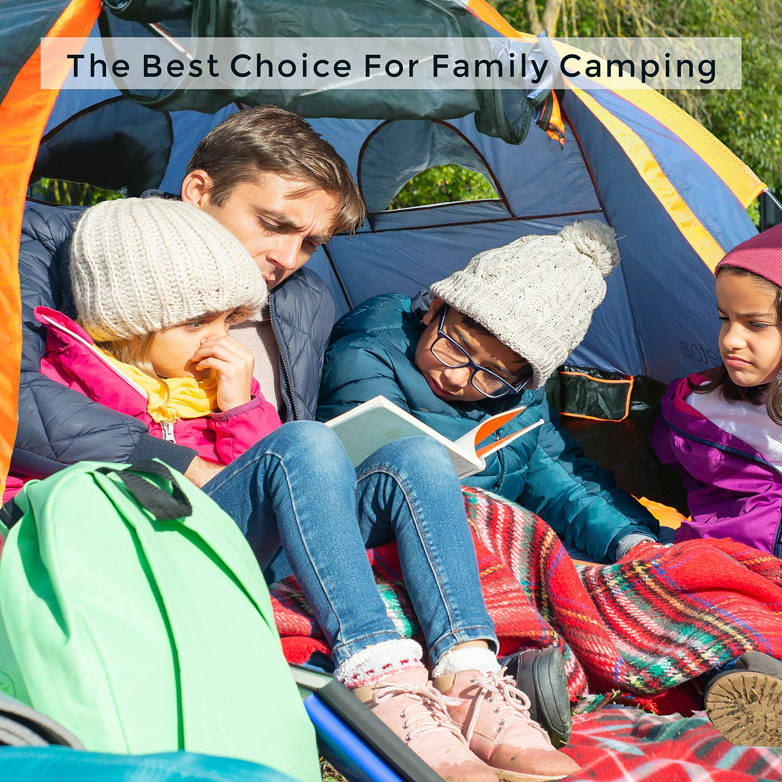 Getop 2 Person Family Camping Dome Tent Backpacking Waterproof Durable Outdoor Skylight for Beach Hunting Hiking Travel