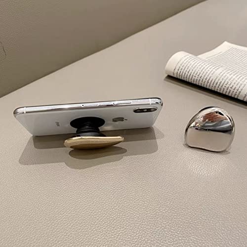 MEFELE Cln Metal Plated Mirror Phone Holder with Retractable Airbag Ring Clasp and phoneGrip(Golden Drop
