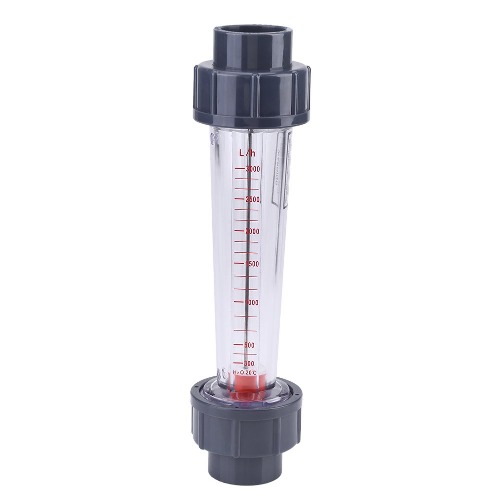 Small Water Flow Meters 300-3000L/H Plastic Tube Water Rotameter LZS-25 Liquid Flow Meter Flowmeter Float Double Female Connector for DN 25 Tube 