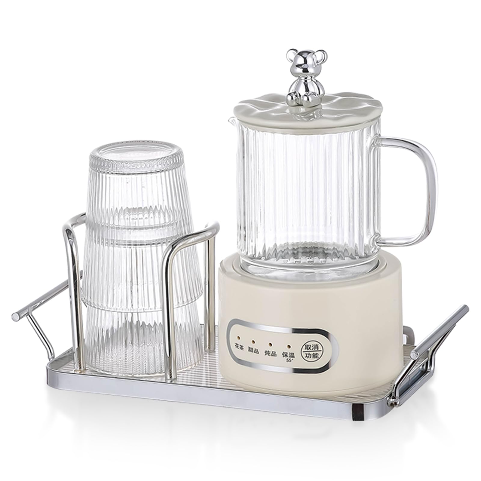 GGNKT Suitable Electric Kettle for Home and Office, Small Electric Tea Kettle with Insulation, Milky White Healthy Kettle.