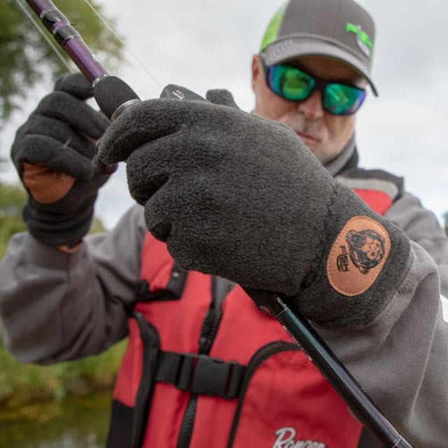 Fish Monkey FM33-CH-L Task Fleece Fishing Glove L, Black