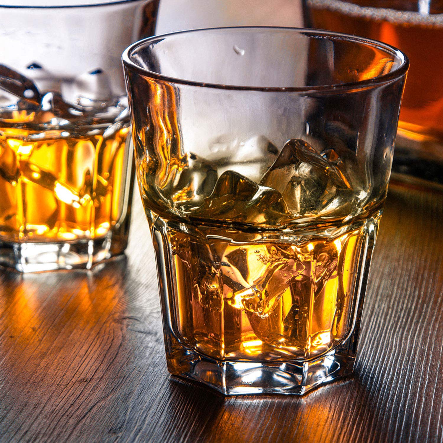 QAPPDA Whiskey Glasses 8 oz, Clear Drinking Cups Glass Cups,Cocktail Glass Whiskey Shot Glasses Set for Restaurants,Bars,Parties,Vodka Glass Cups Water Cups 12 Pack
