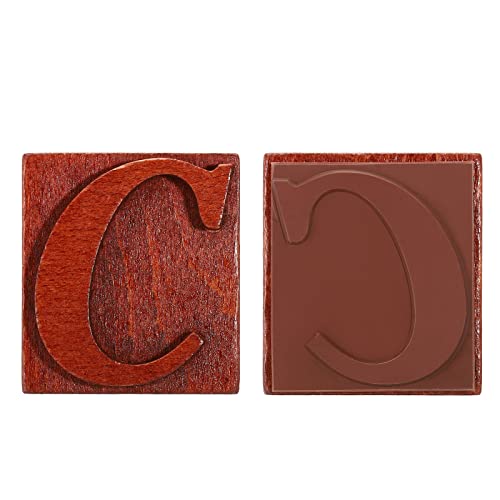 PATIKIL Letter Stamps Wood Rubber Stamp, Character C Vintage Alphabet Stamps Set Wooden Stamp Stamper for Card Making DIY Crafting Scrapbooking, Brown