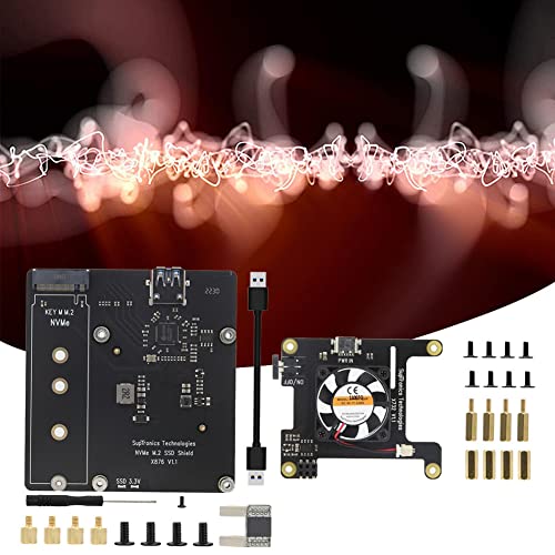 KALEN X876 V1.1 M.2 NVME SSD Expansion Board+X732 V1.1 Expansion with Kit Pi 4B Storage