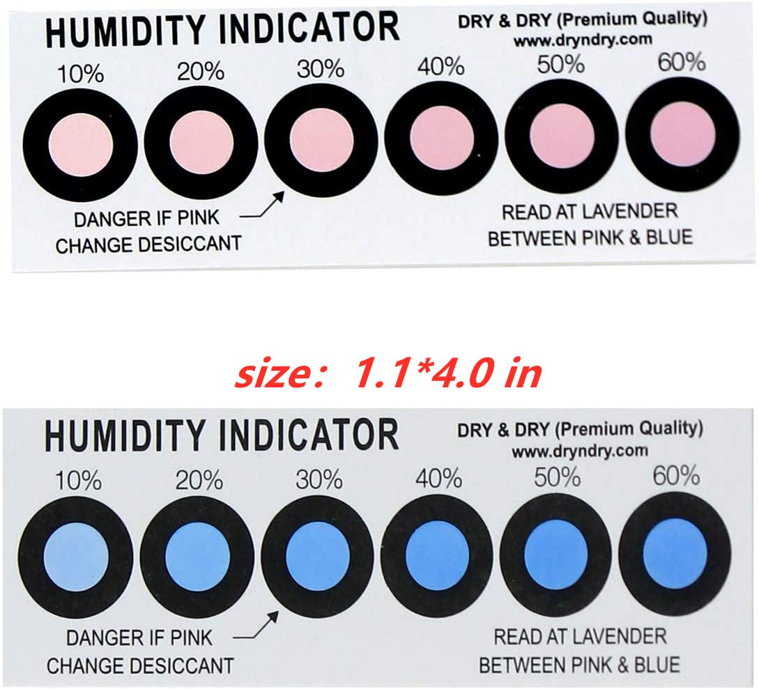 GLTL 50PCS Dry & Dry Premium Humidity Indicator Cards (Reusable) 10-60% 6 Spot