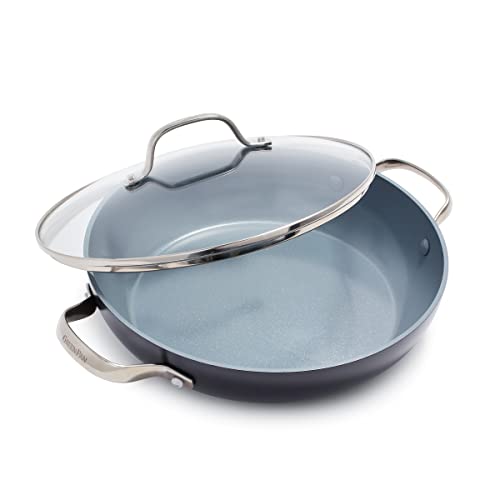 Greenpan Saute Pan with Two Side Handles, Non Stick Toxin Free Ceramic SautƩ Pan - Induction & Oven Safe Cookware - 30 cm, Grey
