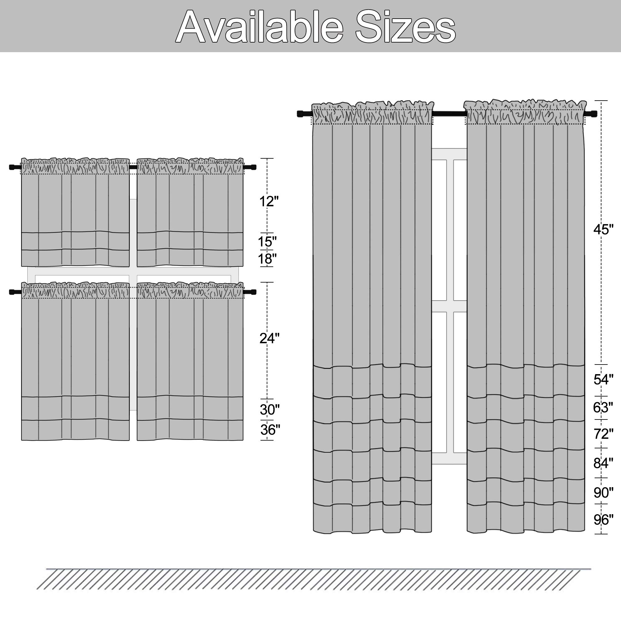 DONREN Greyish White Window Curtain Panels - 42 Width x 84 Length 2 Panels Thermal Insulated Rod Pocket Room Darkening Curtains for Bedroom