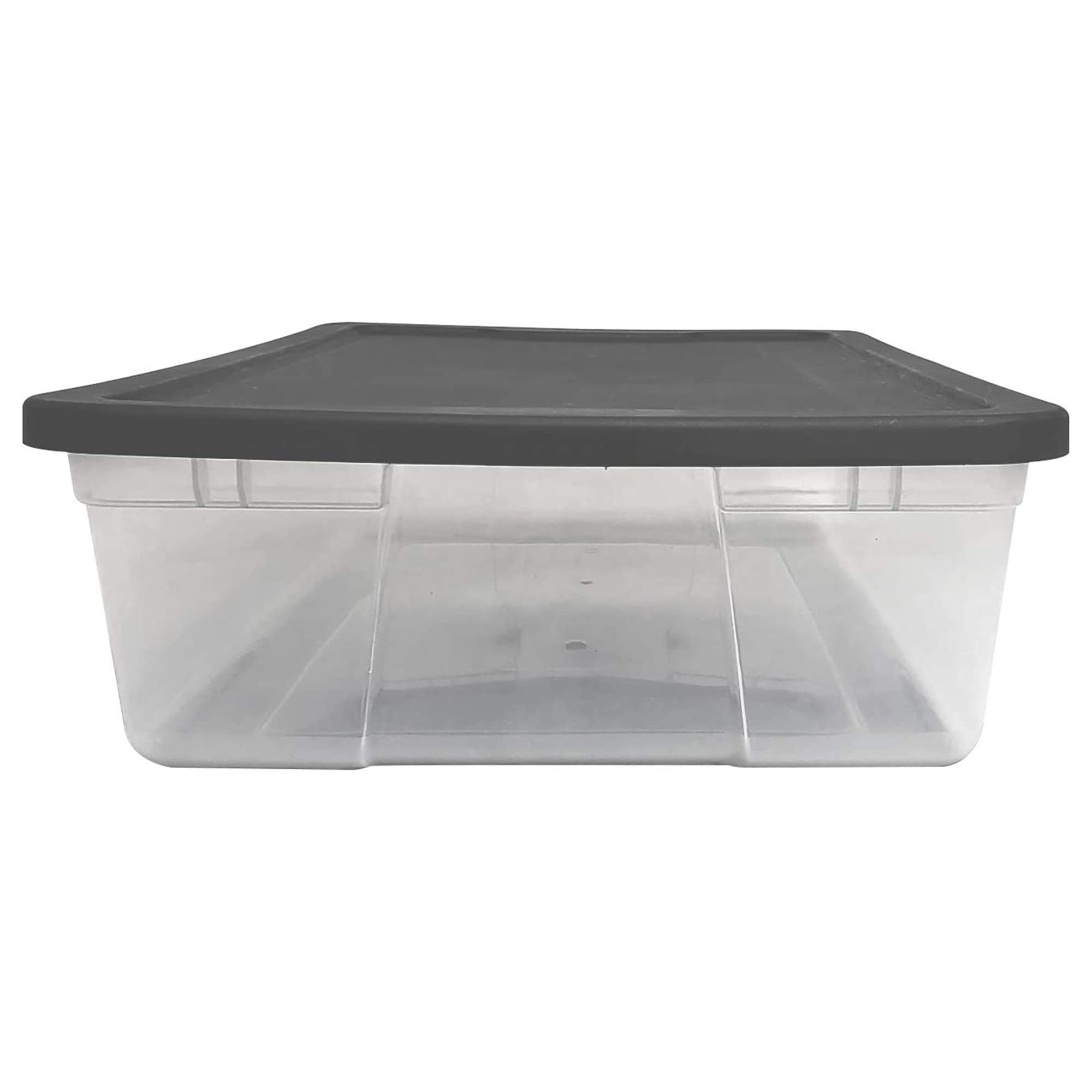 HOMZ Snaplock Multipurpose 28 Quart Clear Stackable Storage Container Bins with Tight Seal Lids for Indoor Home Organization, (4 Pack)