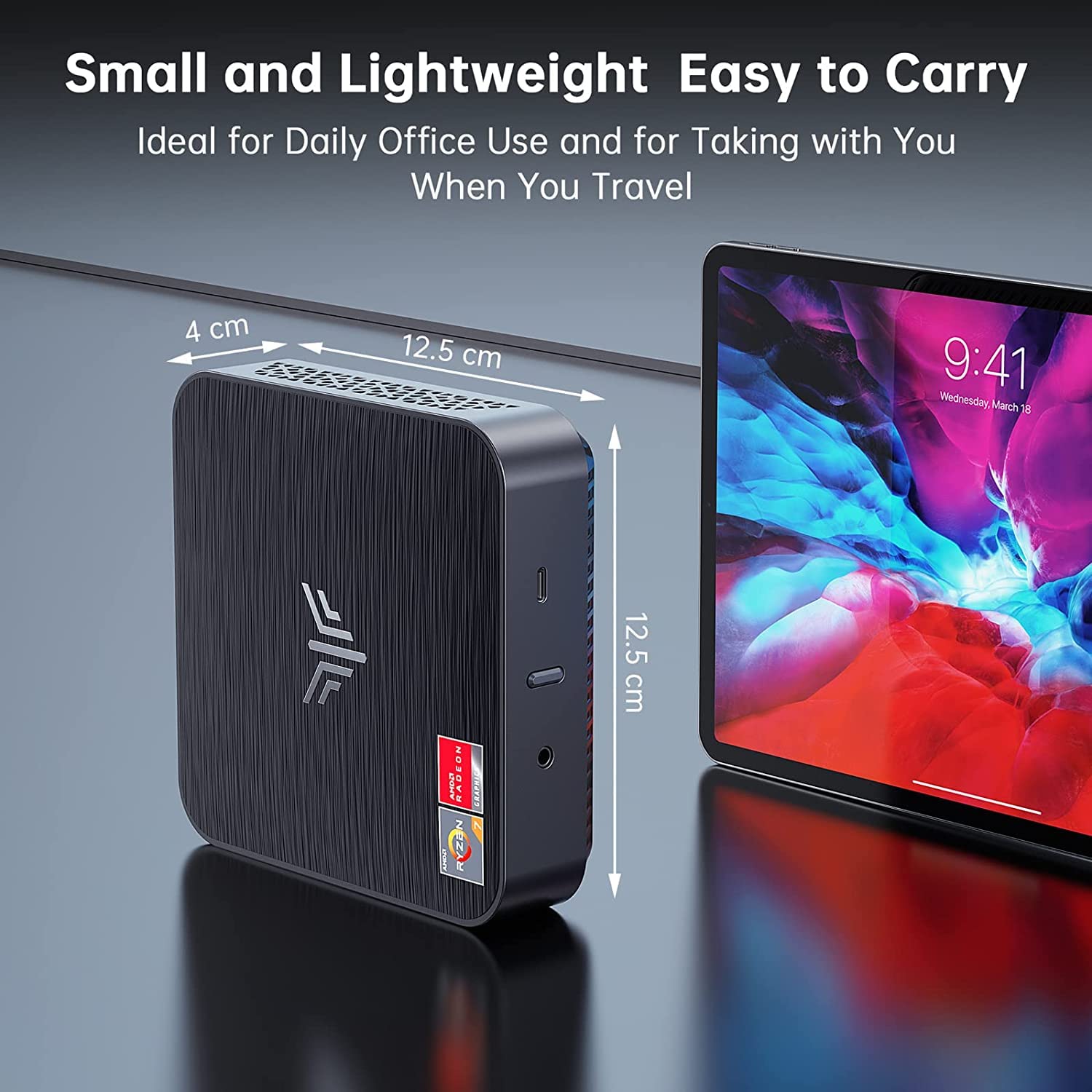 KAMRUI Thin Client Mini PC AMD 4-Core Ryzen 7 3750H Radeon RX Vega 10 Graphics 32GB DDR4 RAM 1TB NVMe SSD WiFi AC BT 4K HDMI DisplayPort USB-C RJ-45 Windows 11 Pro
