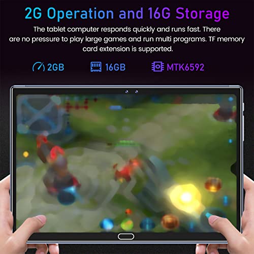 JMKQLZ 1pc HD Tablet WiFi Bluetooth Android Voice Call Game Tablet,10 Inch IPS Display Screen,WiFi,2GB RAM+16GB ROM,4000mAh,Android 5.1 System