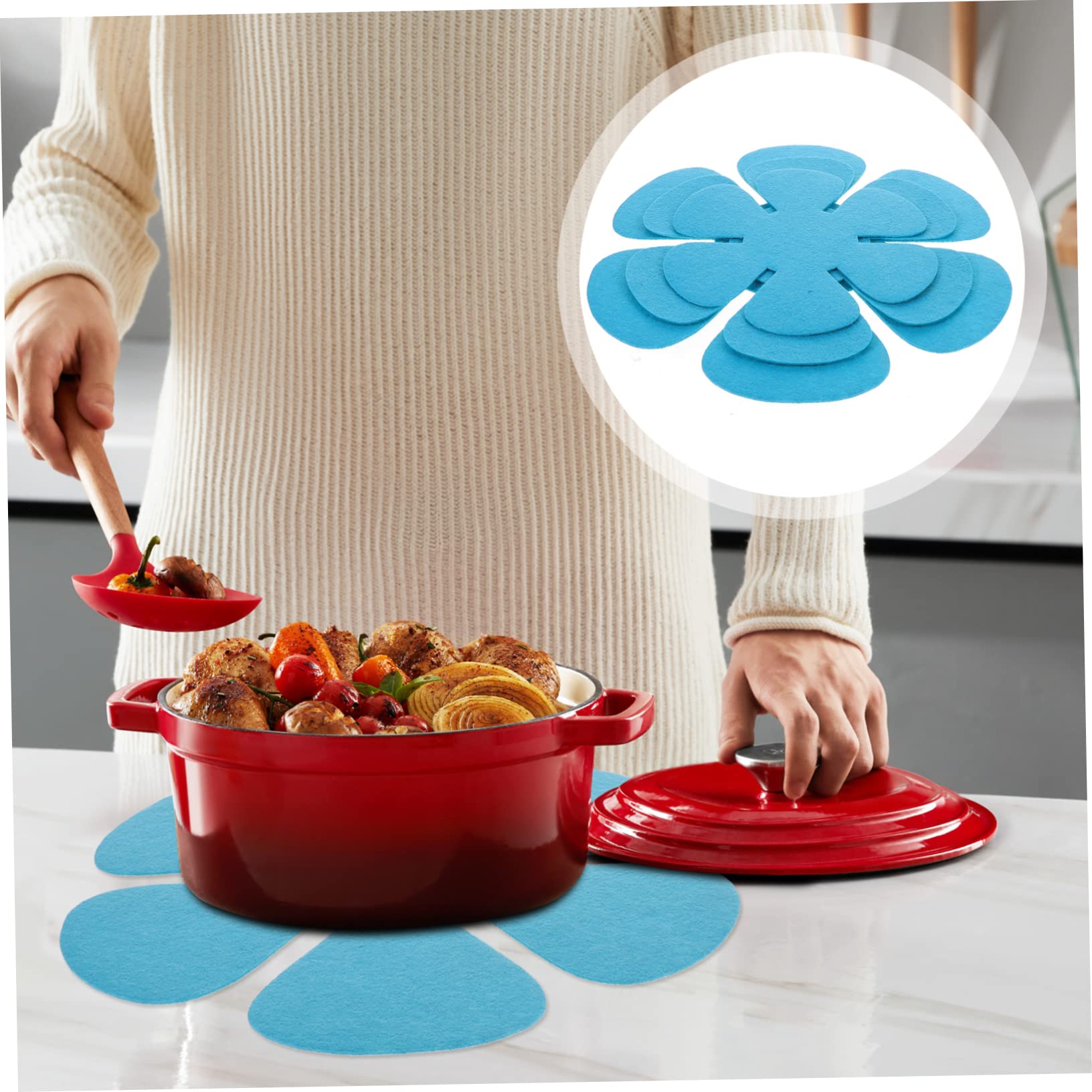 EXQUIMEUBLE 12pcs Pan Protector Pot Protectors Pan Pot Mat Pot Separators Protectors Pot Dividers Pad Pan Separators for Stacking Table Mat White Cookware Kitchenware to Stack Non-woven Fabric