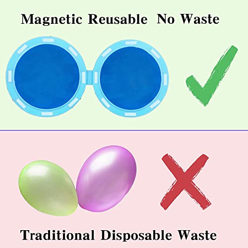 FA FIGHTART 3pcs Magnetic Water Balloon Bomb Splash Balls Self Sealing Quick Fill Silicone Reusable Pool Party Game Summer