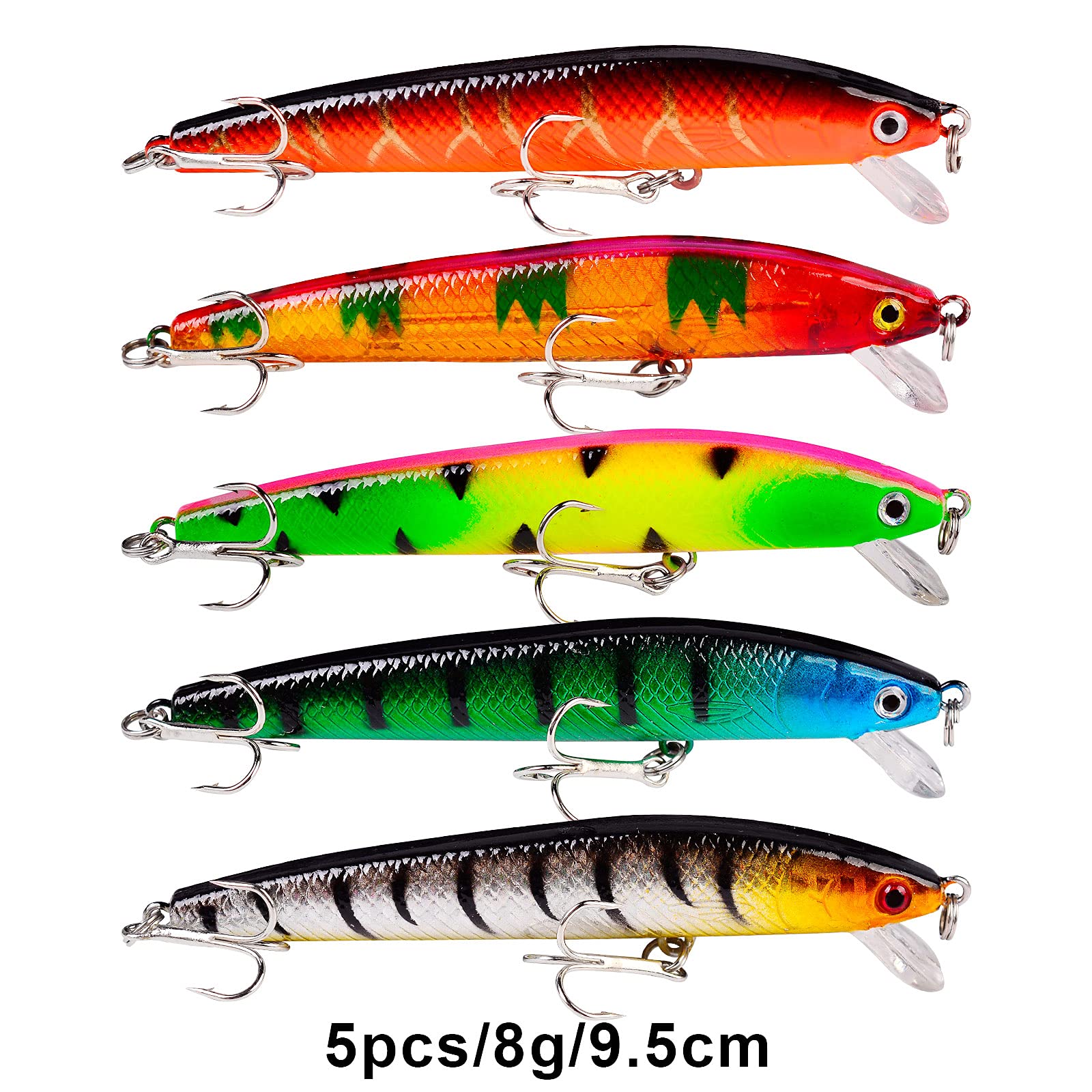 Fishing Lures Tackle Kits Hard Baits Minnow Pencil VIB Crankbaits Topwater Floating Lures Assorted Fishing Tackle Sets (007-43pcs)