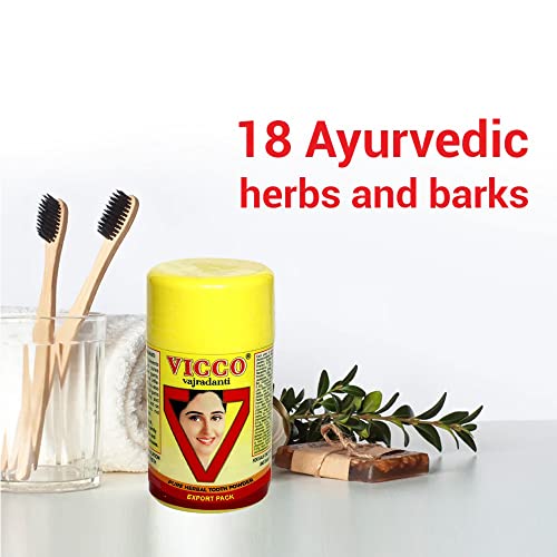 Vicco Vajradanti Pure Herbal Toothpowder - Pack of 4 (100g Each) - Specially Packed and Exported by Behal International