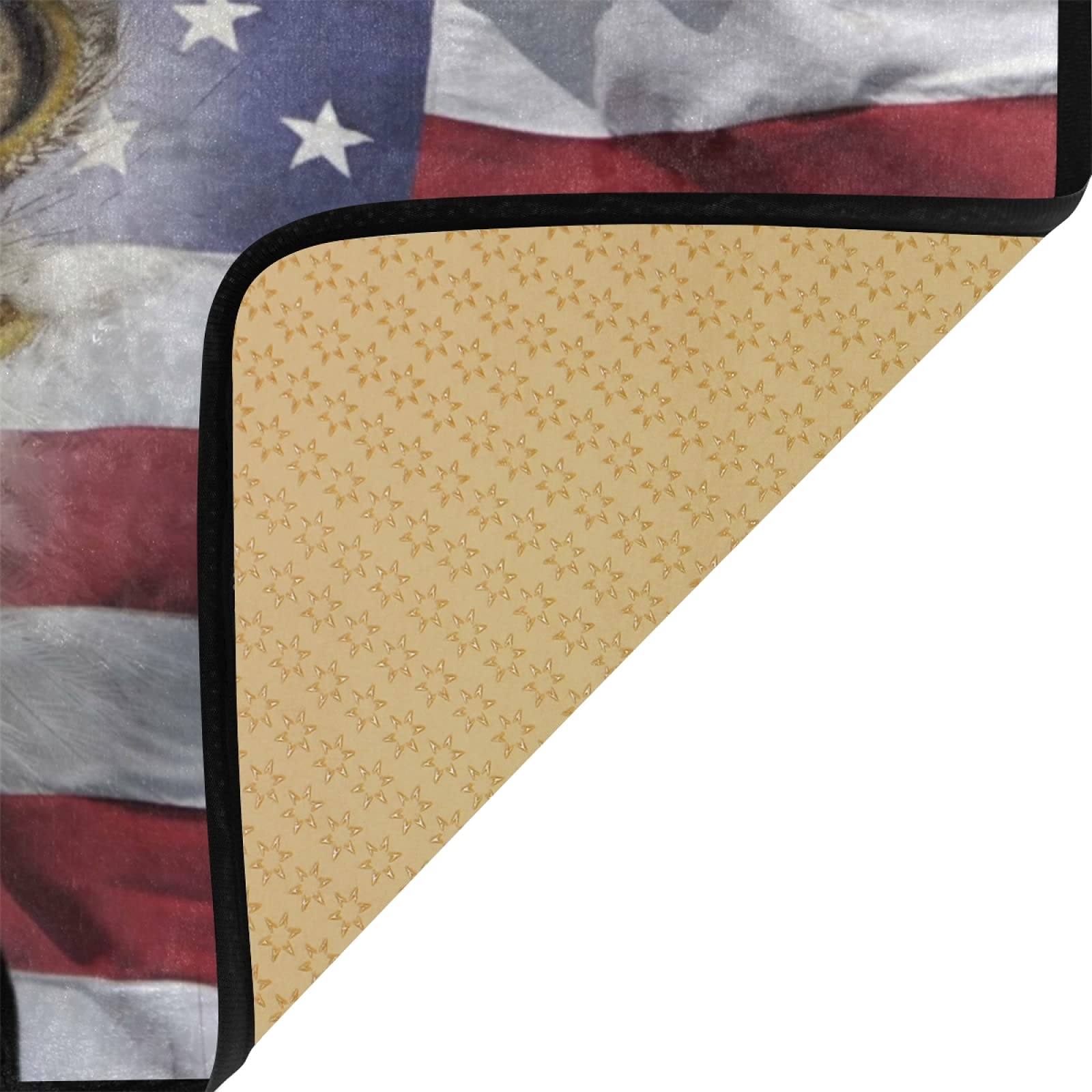 Kitchen Rugs Runner Bald Eagle with USA Flag Doormat Bath Rugs for American Independence Day July 4th Area Rugs for Bathroom Kitchen Indoor 39" X 20"