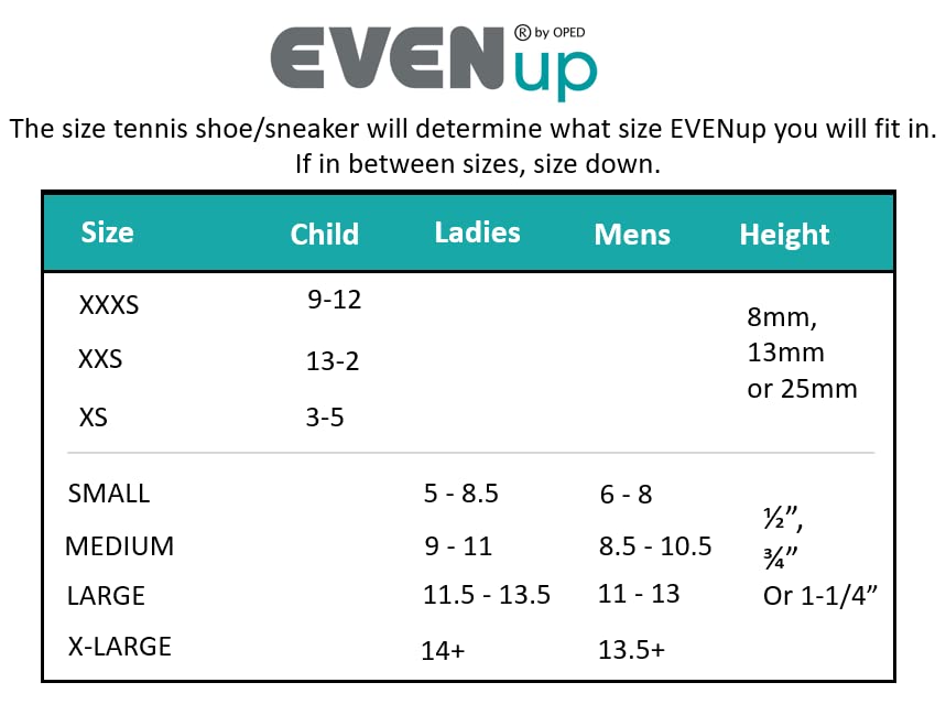 EVENup The Authentic Shoe Balancer Size Medium for use with Walking Boot or Leg Length Discrepancy. Improves Your gait Using a Variety of Height adjustments. Black