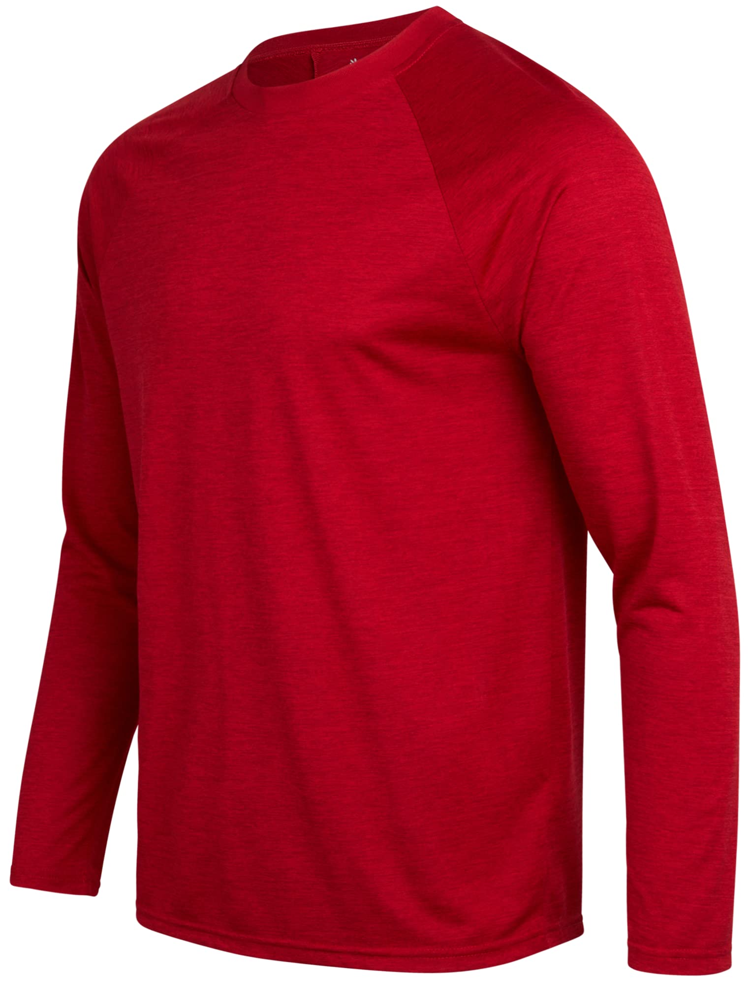 iXtreme Men’s Active T-Shirt - 4 Pack Performance Dry-Fit Long Sleeve Sports Tee - Athletic Workout Shirt for Men (S-3X), Size Large, Black/Red/Blue/Grey Marble