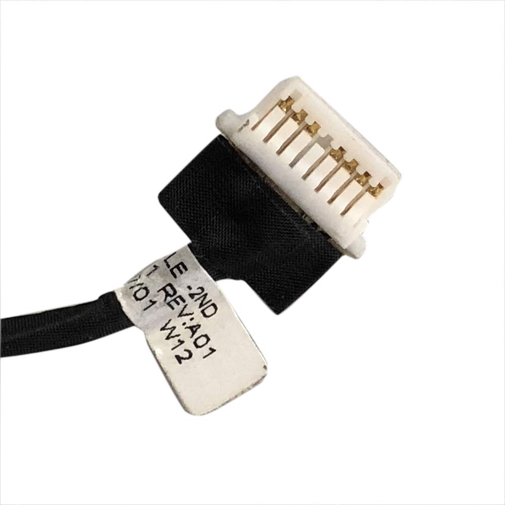 GinTai DC Power Jack Socket Plug Charging Port with Cable for Dell in-spiron 15 7586 7590 P76F P76F001 XYMJP 17 7786 7791 7390 0XYMJP XYMJP 450.0EZ0A.0011 CN-0JDX1R-GT074 SG1-0595-ADO 2-in-1(7CM)