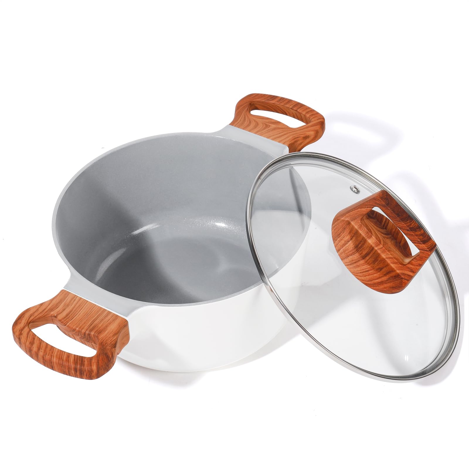 Nonstick Stock Pot with Lid Soup Pot, Ceramic Coating Pot 2.7 Quart Pot with Lid, Non Stick Pot Stew Pot Cooking Pot Cookware PFOA Free (Ceramic)