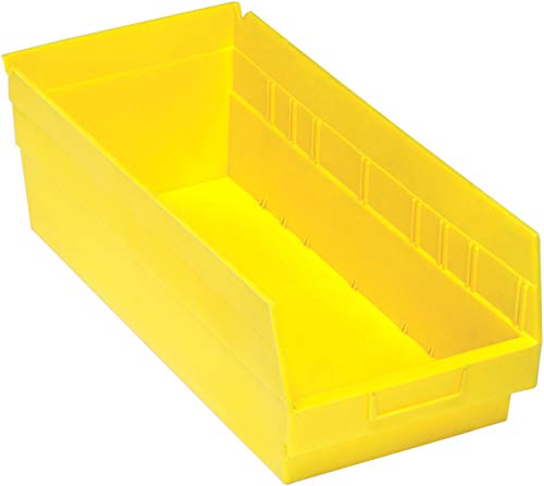 QUANTUM STORAGE SYSTEMS K-QSB208YL-6 6-Pack Store-More 6" Plastic Shelf Bins, 17-7/8" x 8-3/8" x 6", Yellow