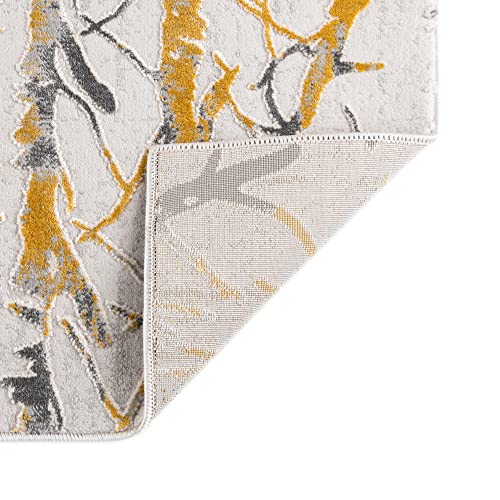 Rugs.com Finsbury Collection Rug β 5' 3 x 8' Yellow and Gray Medium Rug Perfect for Living Rooms, Large Dining Rooms, Open Floorplans