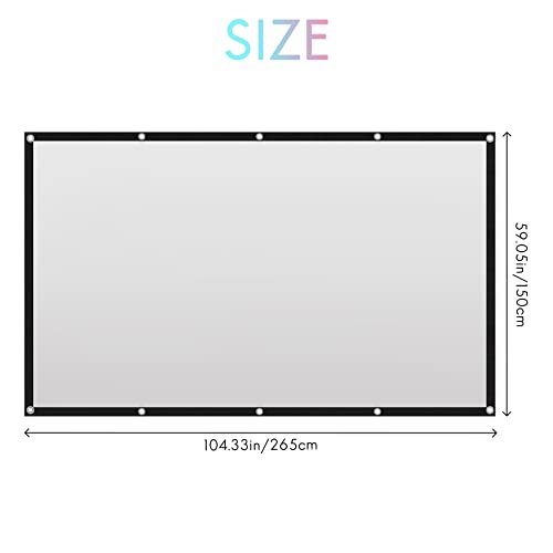 Fangyid Portable Projector Screen for Home Theater Outdoor HD White Foldable Anti- (120Inch)