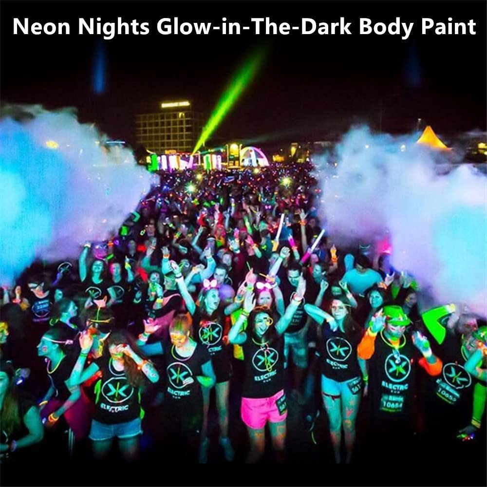 Go Ho Neon Orange Body Paint Washable(2.37oz,70ml),under UV Blacklight Neon Face Paint,Water Based Neon Fluorescent Orange Face Paint for Adults Children SFX Cosplay Costumes Halloween Makeup