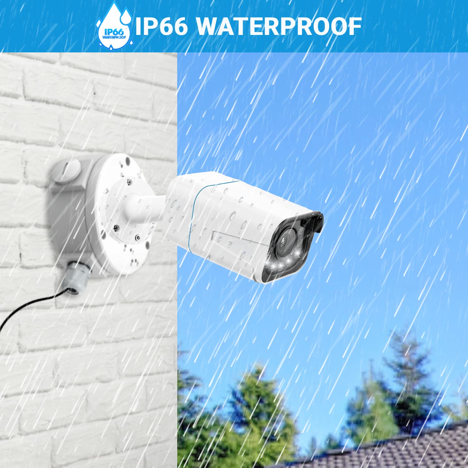 Junction Box for Security Camera, Mounting Bracket Universal for Bullet Dome Security Camera, Metal Waterproof Aluminum Mounting Box Hide Cable, Compatible with Solar Panel, Fits Wall Ceiling