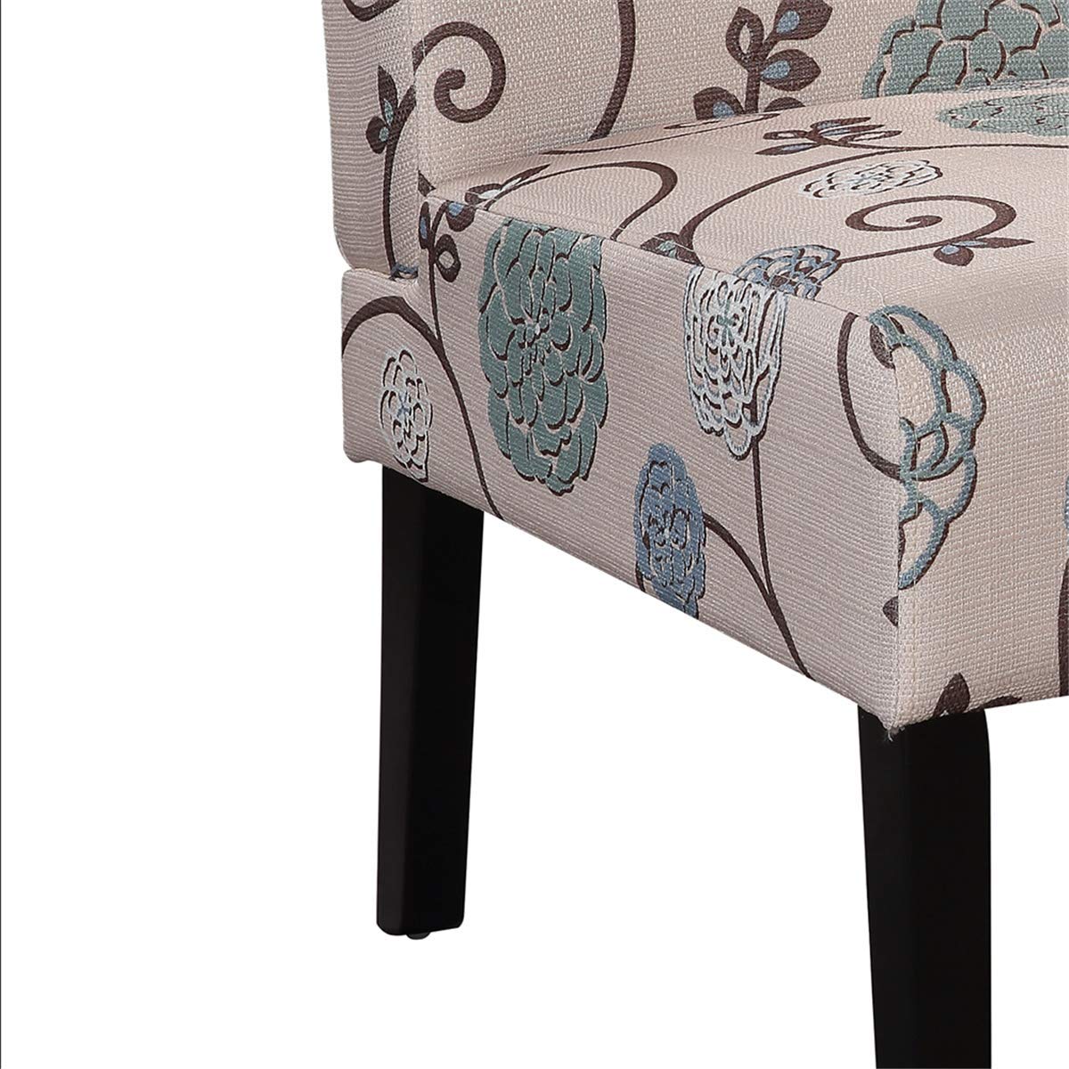 Family Life Modern Polyester Upholstered Print Fabric Armless Accent Chair Set of 2, Rivoli Slipper Chair for Living Room