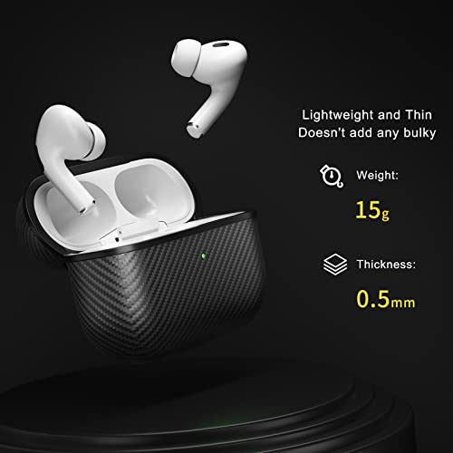 memumi Aramid Fiber Case for Airpods Pro 2 2022, Sturdy Durable Aramid with Hybrid TPU Soft Material Shockproof Protective Cover for Airpods Pro 2nd Generation Carbon Fiber Case 600D Black