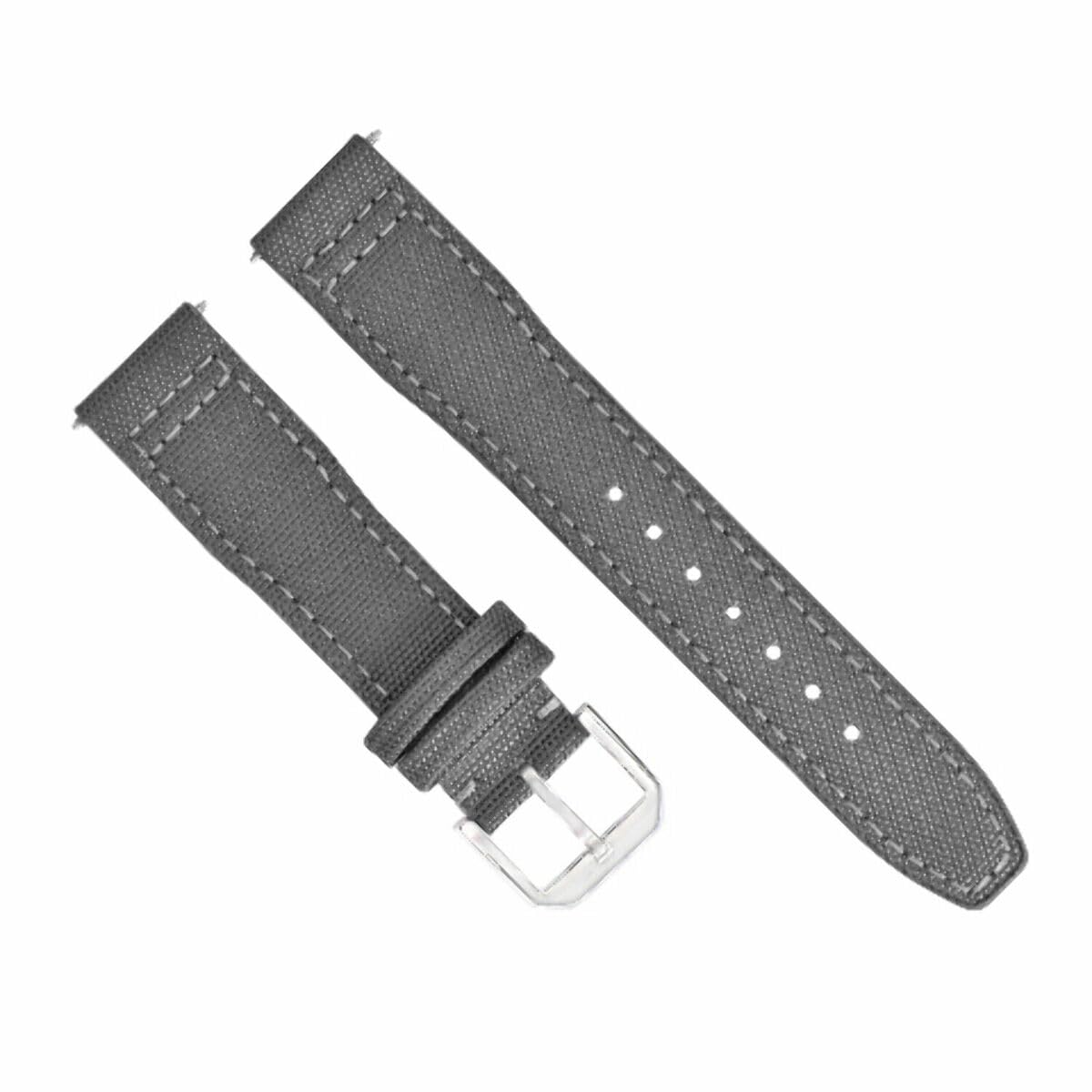 Ewatchparts 20-22MM CANVAS LEATHER WATCH BAND STRAP COMPATIBLE WITH IWC PILOT TOP GUN PORTUGUESE + BUCKLE