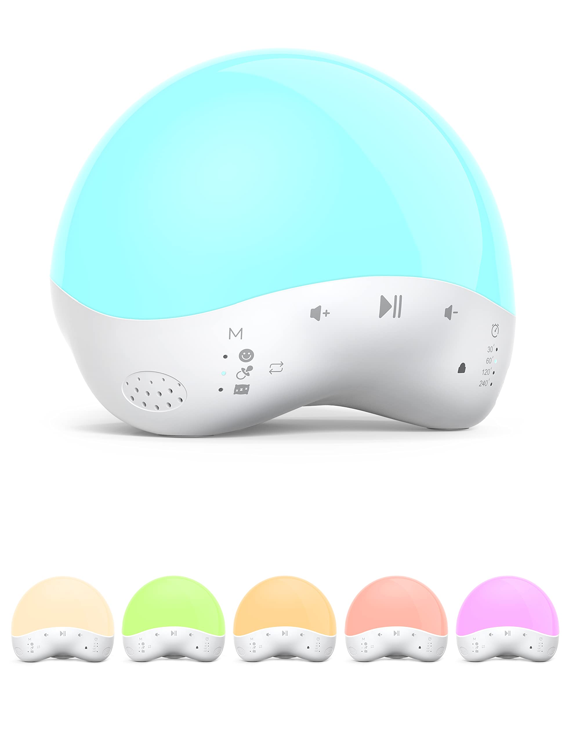 White Noise Sound Machine, Sound Machine with Warm Night Light, 25 Soothing Sounds, APP & Voice Control, Auto-Off Timer, White Noise Maker for Sleeping Baby Adults Kids, Gift for Father's Day