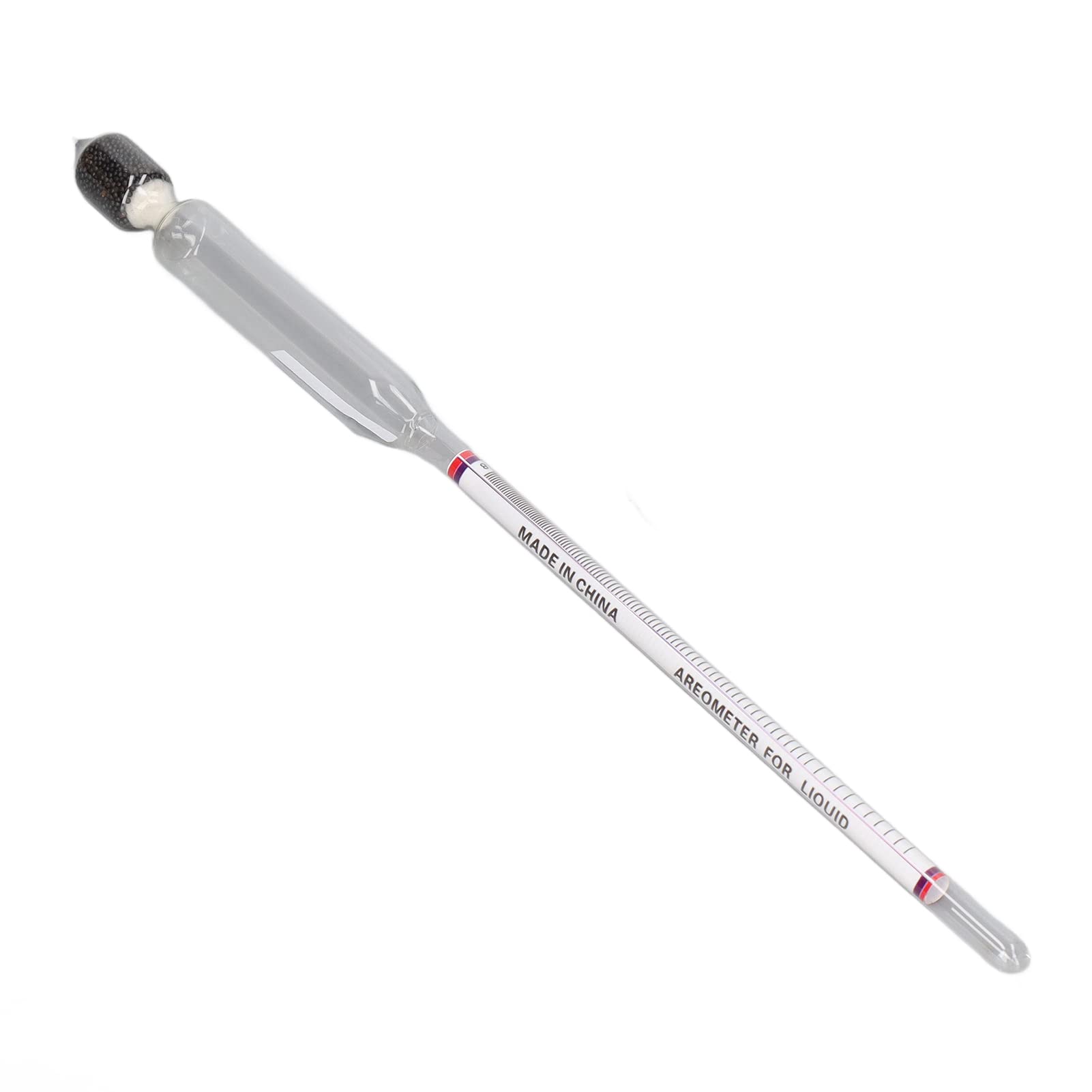Hydrometer, 0-100 Scale Alcohol Meter Glass for Office