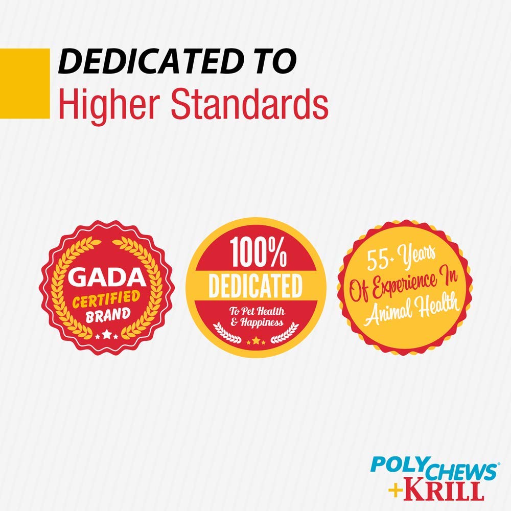 Polychews Bimeda Advanced Formula with Krill and Beta Glucans, Soft Chews for Joint Support and Overall Health, 120ct