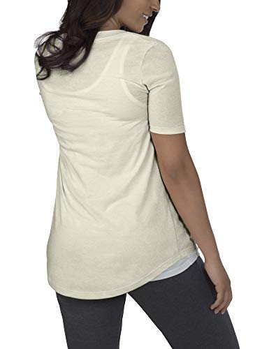 Fruit of the Loom womens Essentials French Terry Pants and Tri-blend Tees T Shirt, V-neck - White Fleck, Large US
