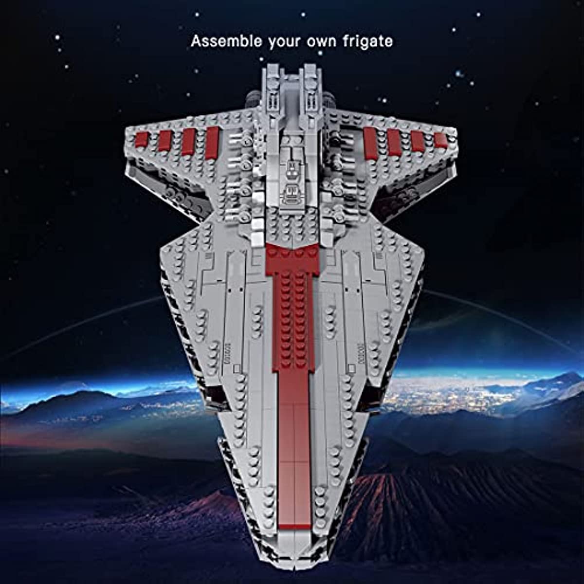 FULHOLPE Super Star Destroyer Warship Building Blocks for Venator-Class Star Destroyer, MOC Spaceship Model Bricks Construction Toy Compatible with Major Brands - 944 Pieces