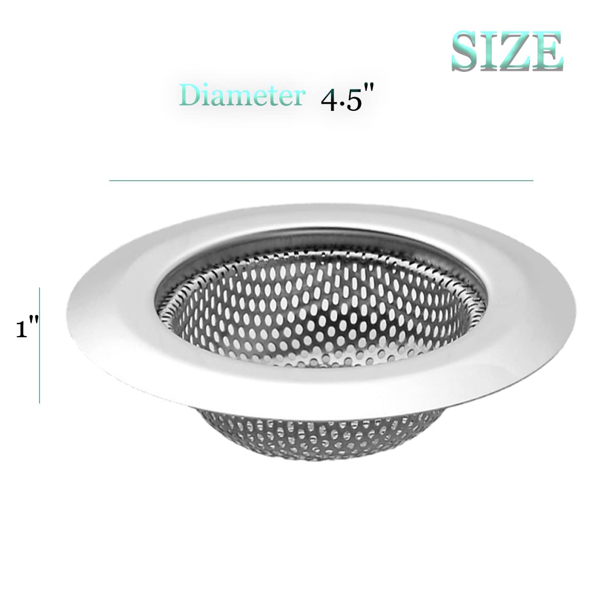 Kitchen Sink Strainer for Kitchen Sinks with 2pcs Kitchen Sink Strainer Trash Bag,Homty Sink Drain Strainer Stainless Steel 2 Pack for Kitchen Sink Drain Sink Stopper Drain Stopper, 4.5" Diameter