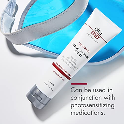 EltaMD UV Shield Full-Body Sunscreen Lotion Broad-Spectrum SPF 45, Non-Greasy, Sheer, Dermatologist-Recommended Face Sunscreen with Zinc Oxide, 3 oz