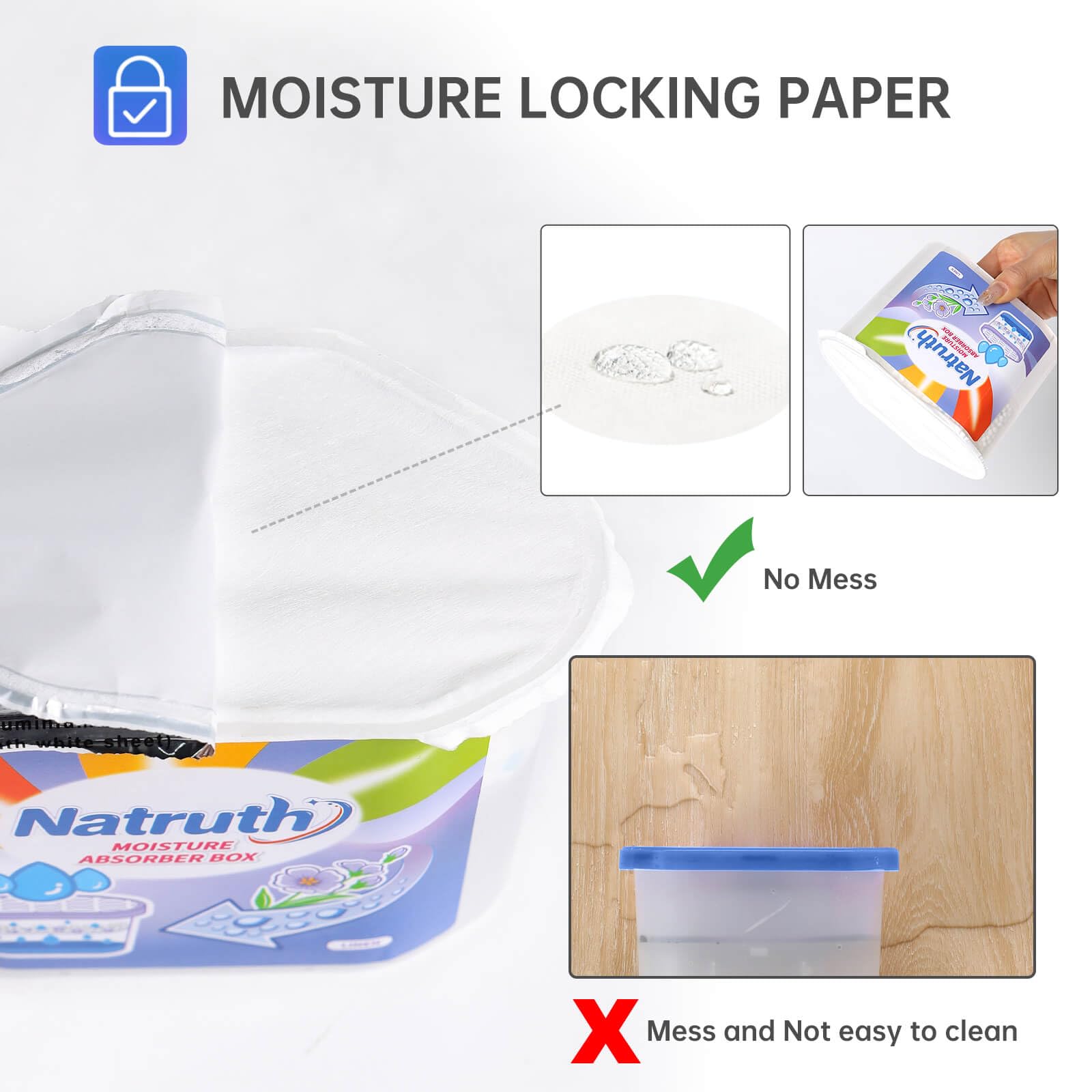 NATRUTH Fresh Linen Moisture Absorber(6 Pack)12.5 Oz,Humidity Absorber Attracts Extra Moisture from Your Bathroom, Closet, Kitchen & Study, Dehumidifier for Closet
