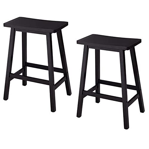 LLAMN 2pcs Pine Wood Saddle Seat Bar Stool Spa Tattoo Massage Salon Furniture