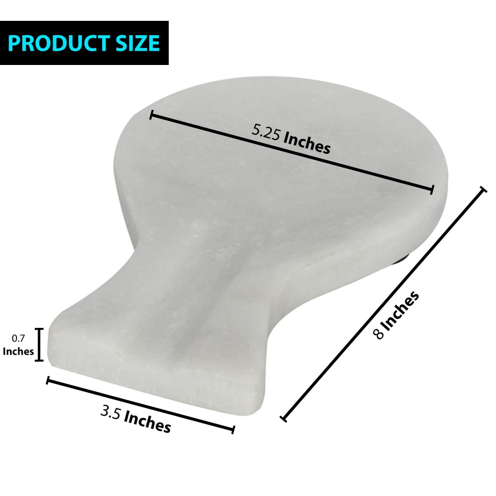 Radicaln Marble Spoon Rest 8'' inches White Handmade Utensils Rest for stove top - Spoon Holder for Kitchen Countertop Organizer, Coffee Spoon Holder for Kitchen and Home Decor